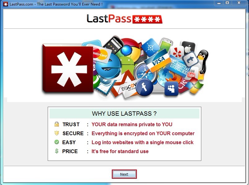 LastPass V1.90下载,大白菜软件